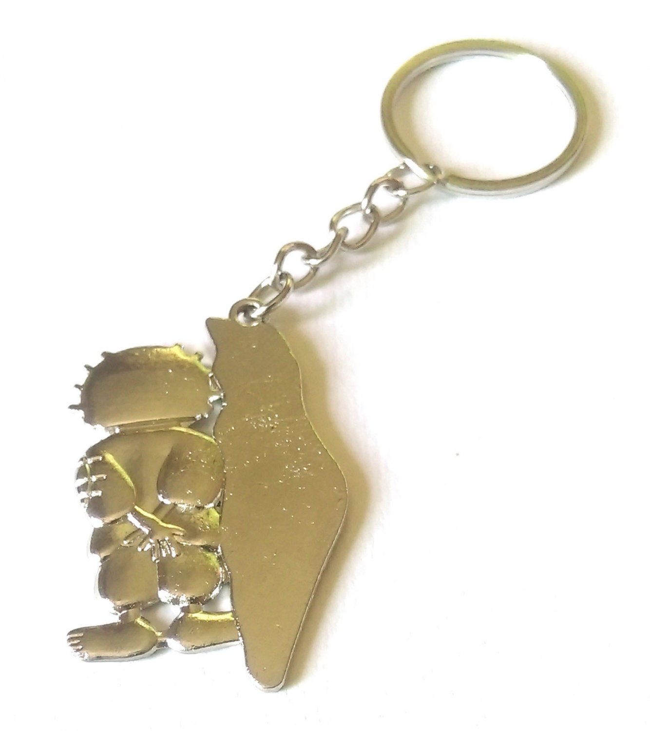 Palestine Map with handala character Metal Keychain Key Holder Ring