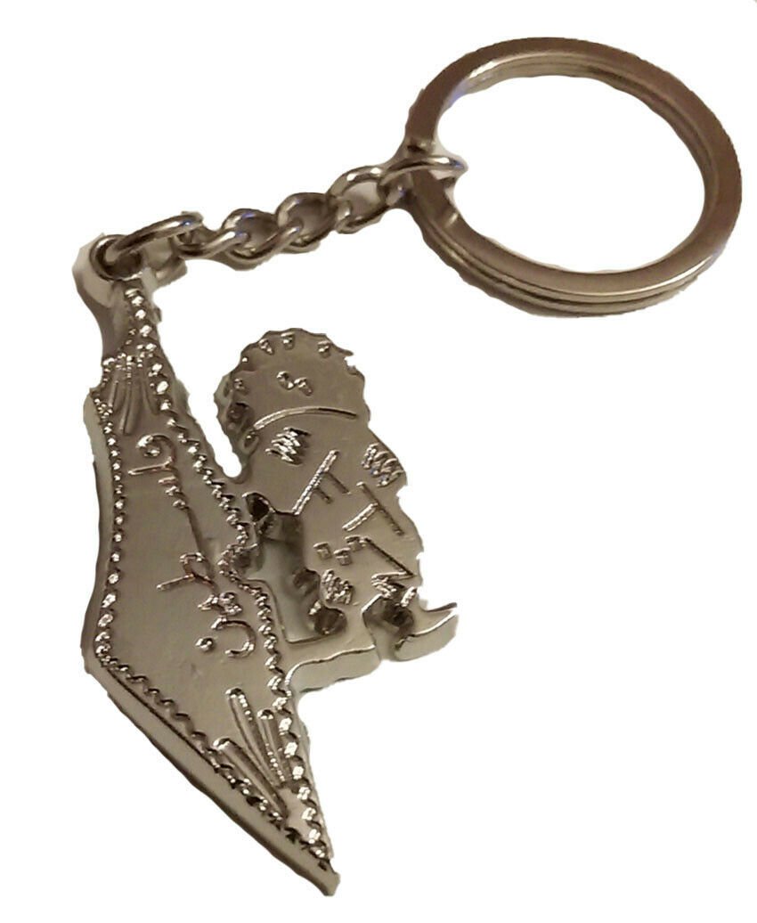 Silver Palestine Map & Handala character fashion Keychain Keyring