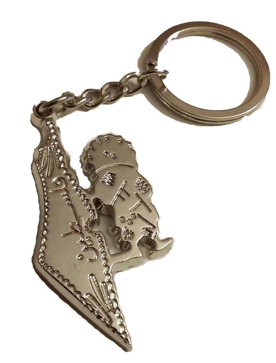 Silver Palestine Map & Handala character fashion Keychain Keyring