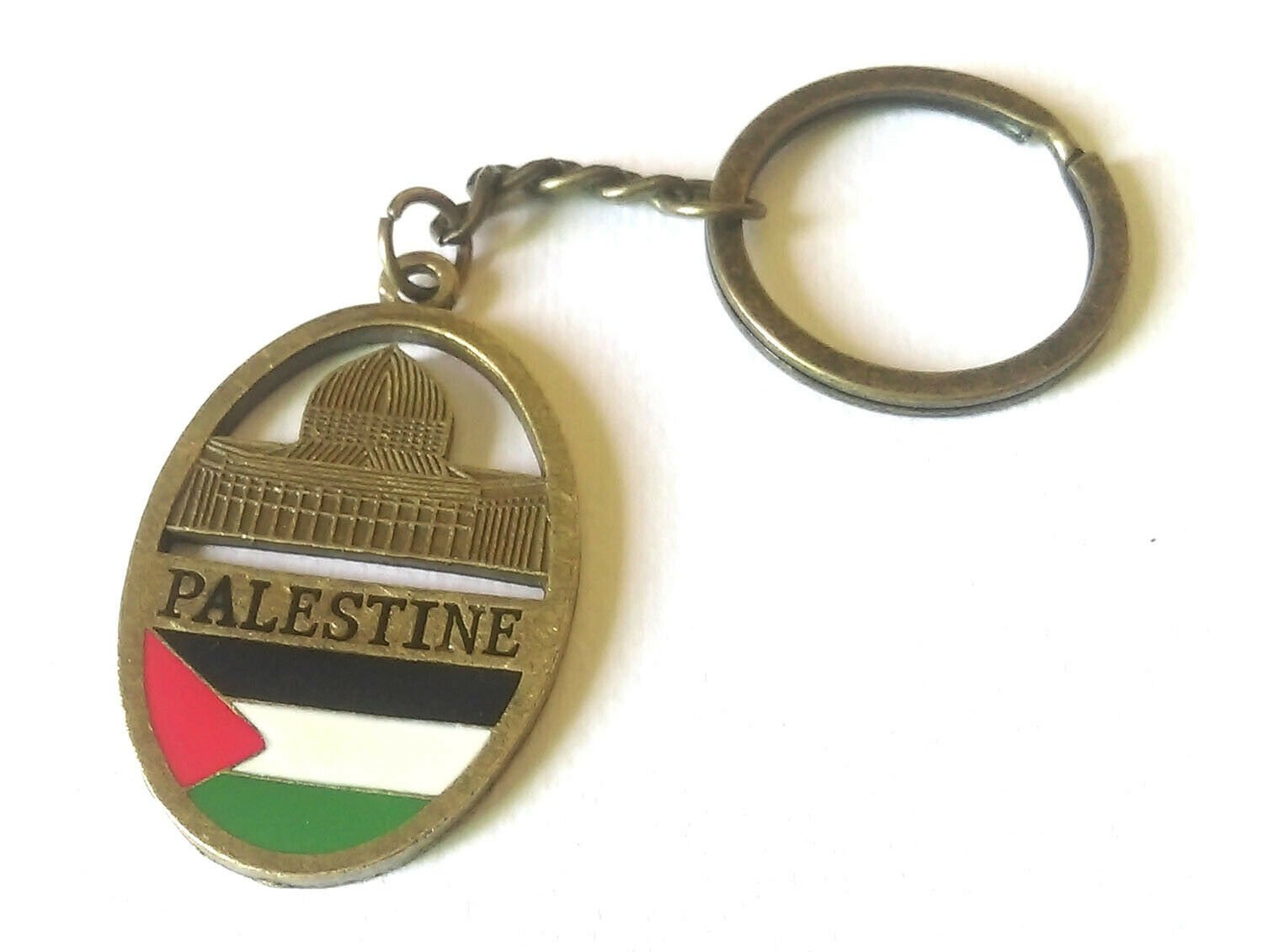Palestine Flag with Aqasa Mosque key chain keychain