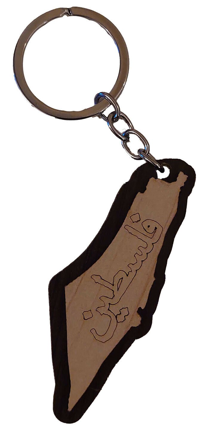 Palestine Handmade Wooden Map Palestine Arabic Word Keychain Key Holder ...