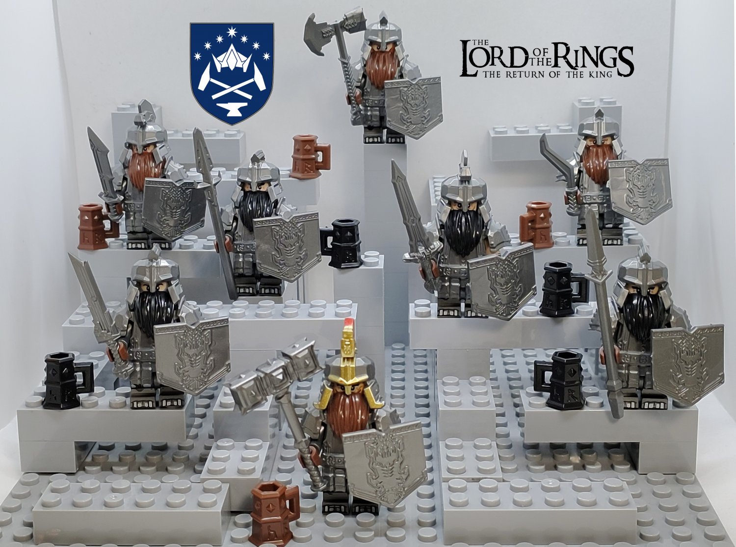 Lord Of The Rings Dáin II Ironfoot Dwarf Warriors 8 Minifigures Durin's ...