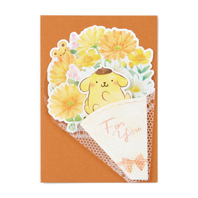 Pompompurin Bouquet-shaped multipurpose card Sanrio Japan Official ...