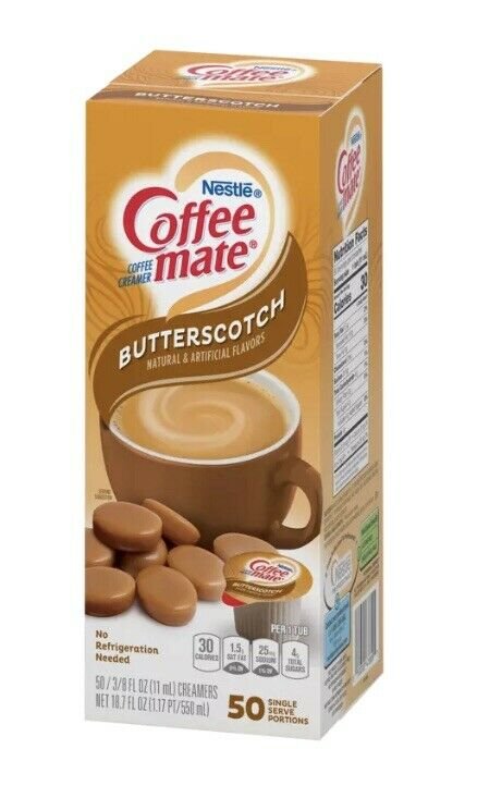 Coffee Mate Butterscotch Liquid Coffee Creamer Singles, Lactose-Free ...