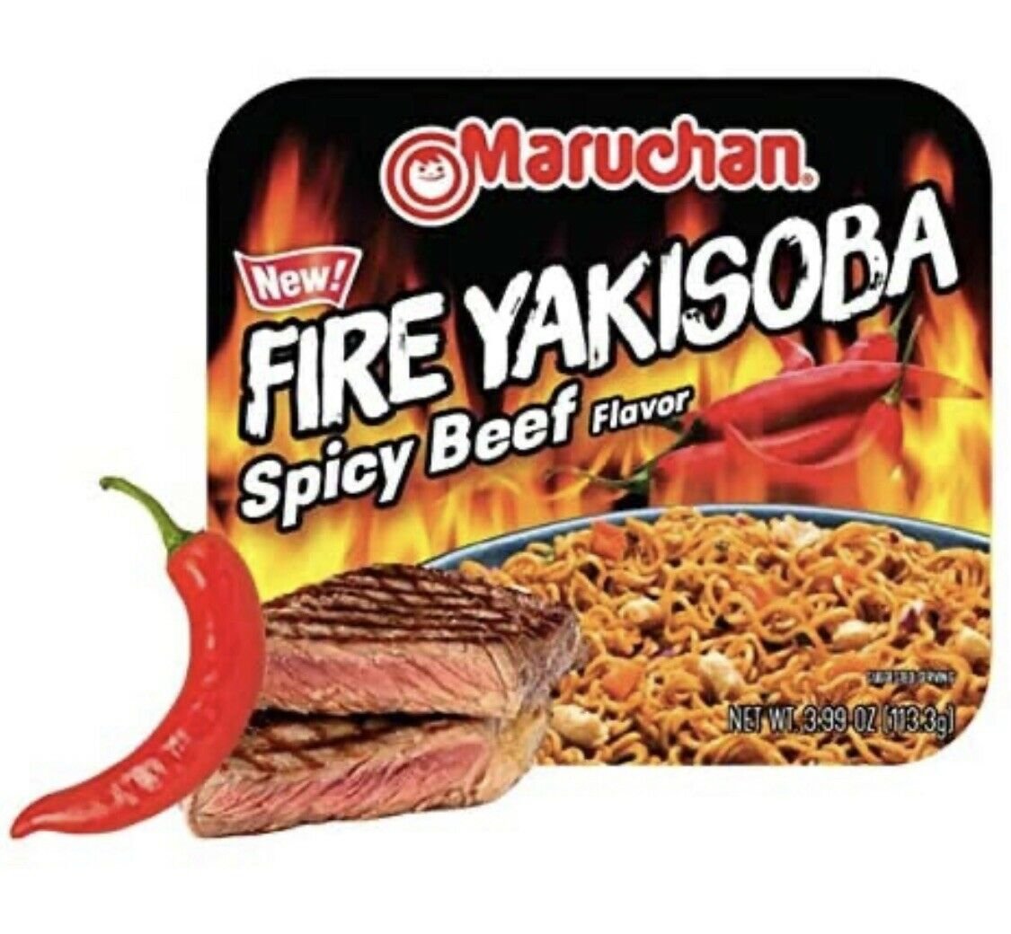 Maruchan Fire Yakisoba Spicy Beef Flavor Noodles 3.9 Oz