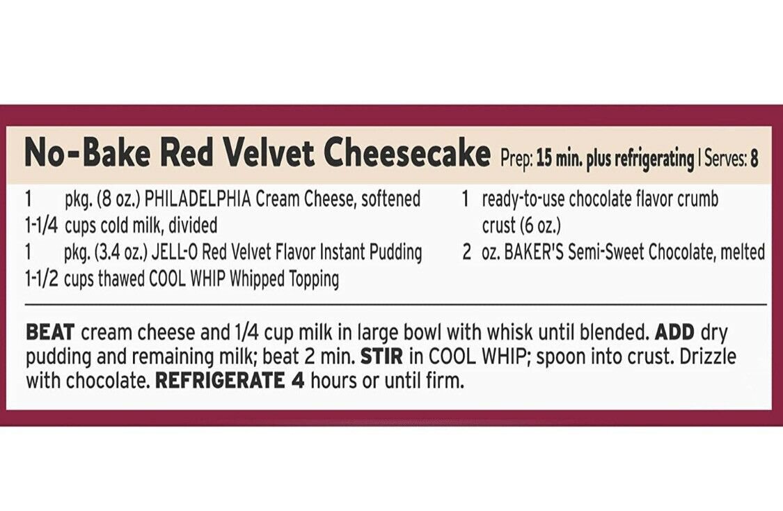 Jell-O Jello Red Velvet Instant Pudding Mix, 3.4 oz Box
