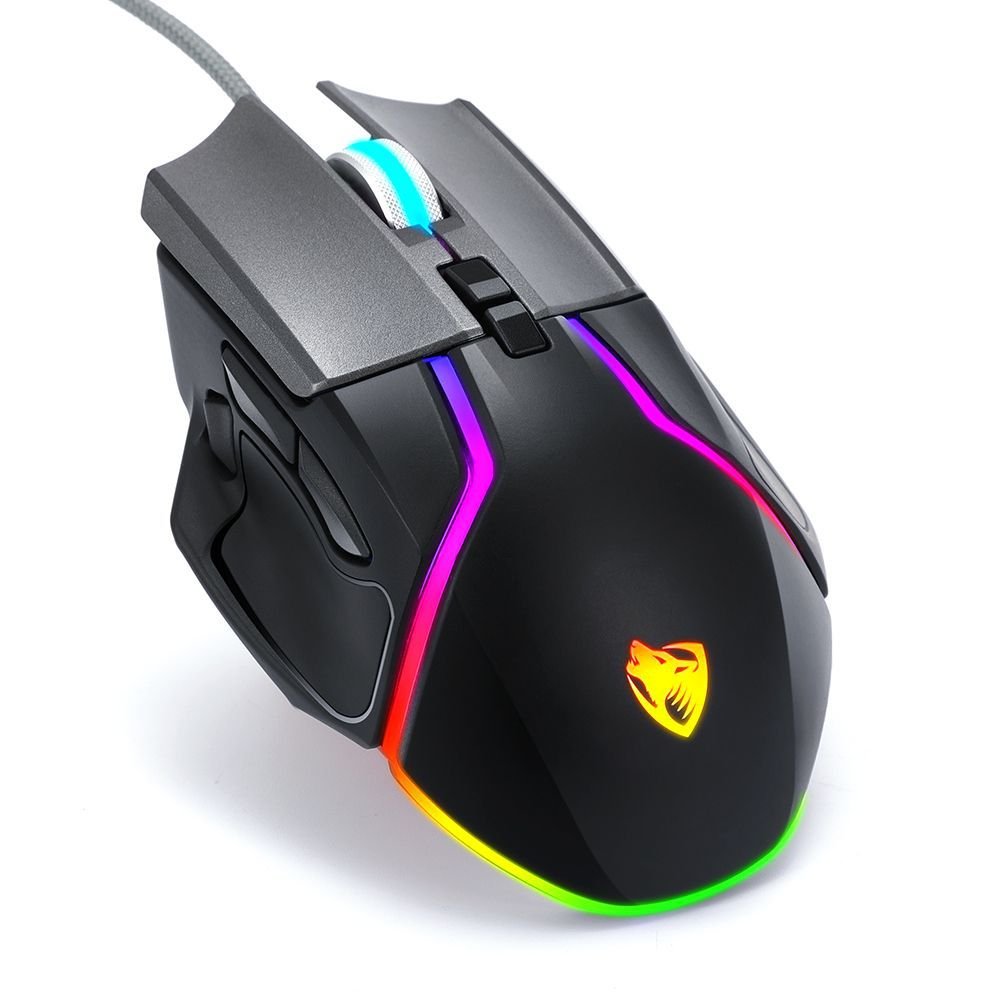 T-Wolf V11 Wired Gaming Mouse Creative Mechanical Module Magnetic Flank ...