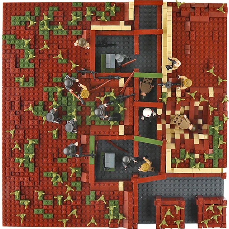 1800 Bricks WW2 Trench Battle Area | 26 Military Minifigures | Lego ...