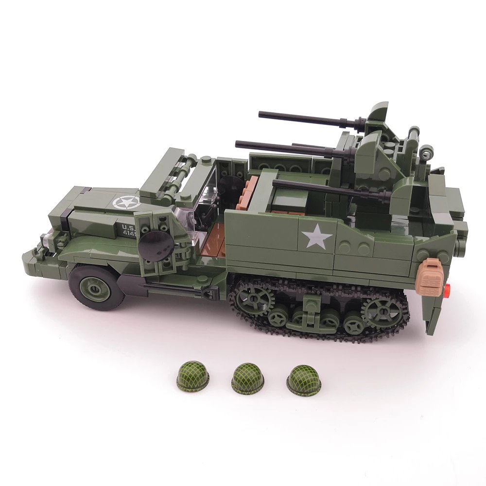 Custom Military WW2 Vehicle Car with Weapon Set | Lego Alternative Moc