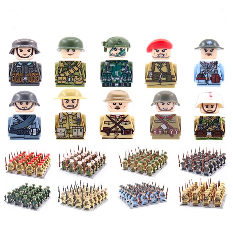 WW2 Military Minifig Building Blocks Figure world War 2 Mini Fig Bricks ...