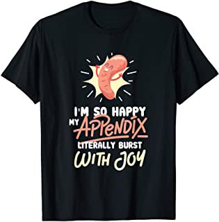 Appendix Surgery Appendectomy Survivor Gag Gift Tee Shirt S-3XL