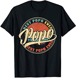 Mens Best Popo Ever Vintage Retro Funny Gifts Dad Papa Grandpa Tee ...