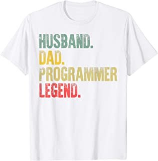 Mens Funny Vintage Shirt Husband Dad Programmer Legend Retro Tee Shirt S-3XL