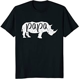 Mens Papa Rhino Shirt Rhinoceros Shirt For Rhino Lovers