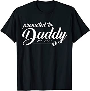 Mens Promoted To Daddy Est 2020 Tee Shirt S-3XL Funny New Dad Baby Gift ...