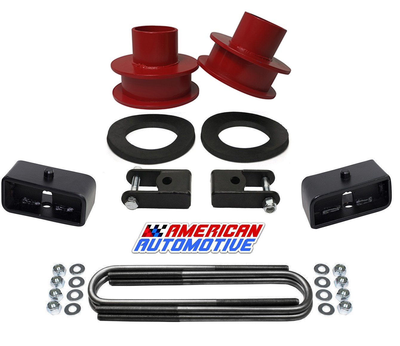 Ford F250 F350 Super Duty Red 3.5" Front + 2" Rear kit+ Shock Ext Lift ...