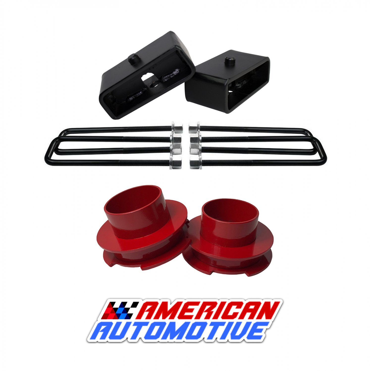 1997-2003 Ford F150 Red Lift Kit 2WD 3" Front + 1.5" Rear Lift Lifetime ...