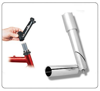 Converts conventional threaded headsets to us 1 1/8" threadless stems ...