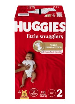 Huggies Little Snugglers Baby Diapers Size 2 (12-18 lbs), 148 ea
