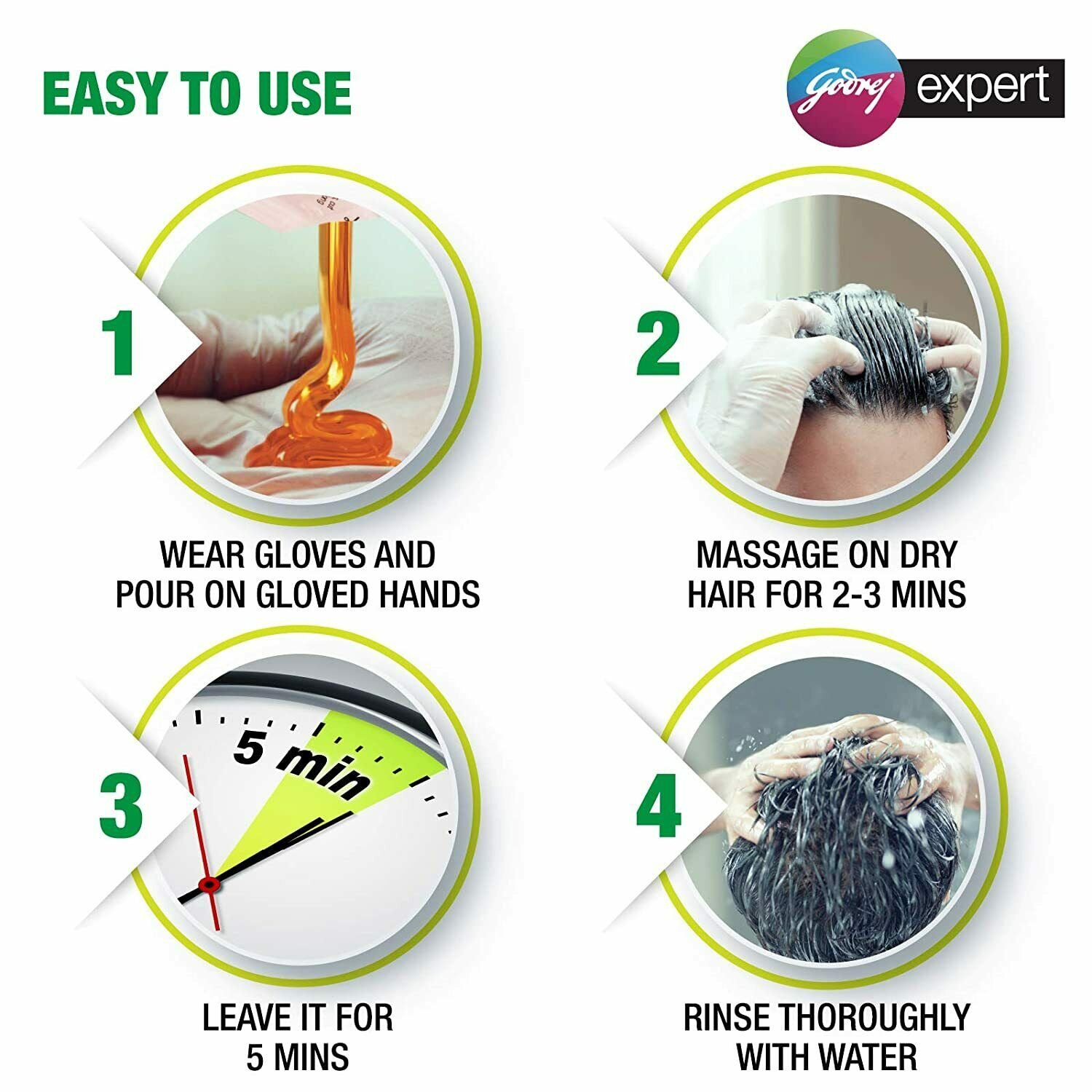 Godrej Expert Easy 5 Minute Shampoo Hair Color Sachets Natural Black ...