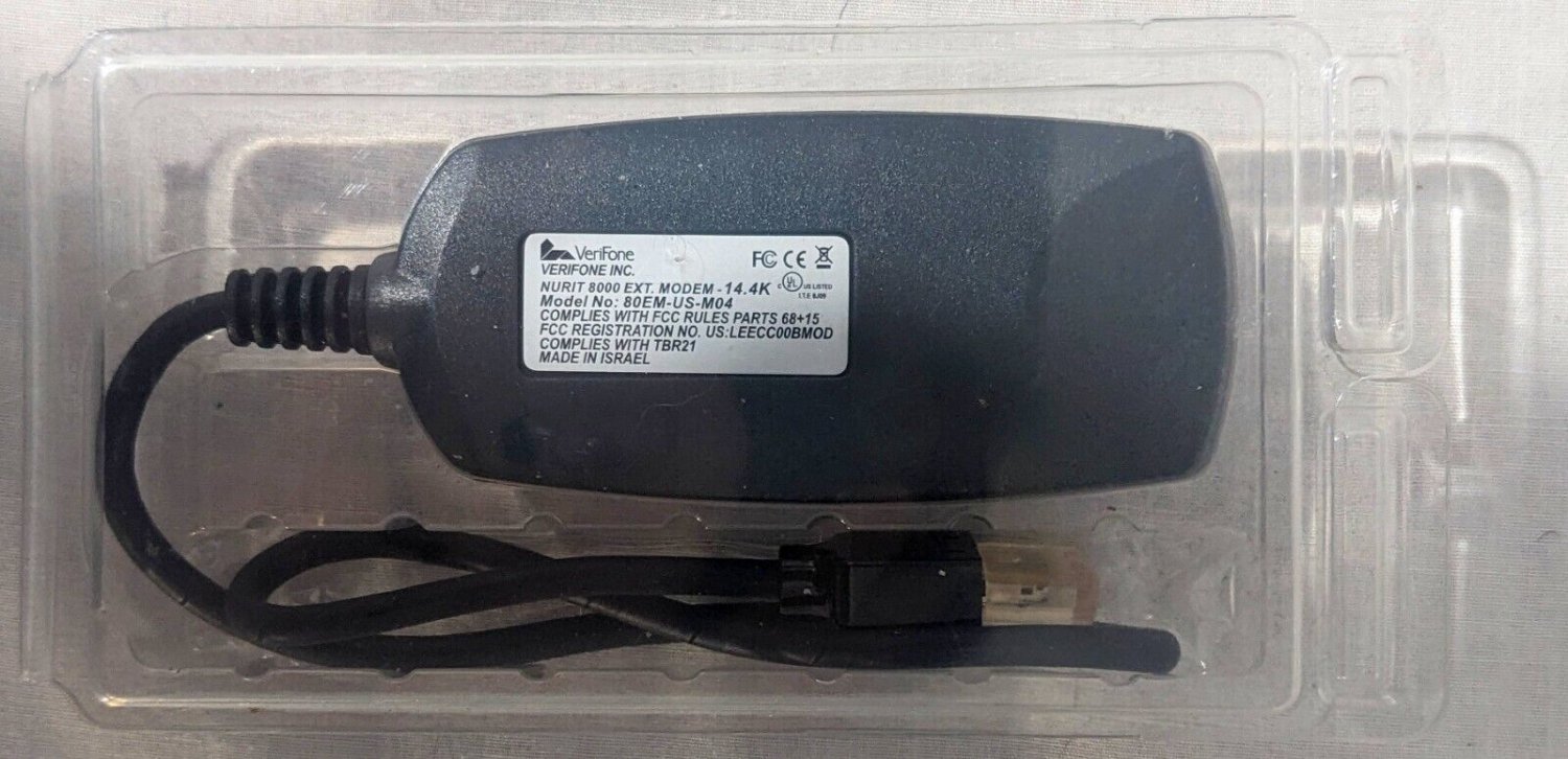 NEW VeriFone NURIT 8000 8020 External Dialup Modem Dongle 80EM-US-M04