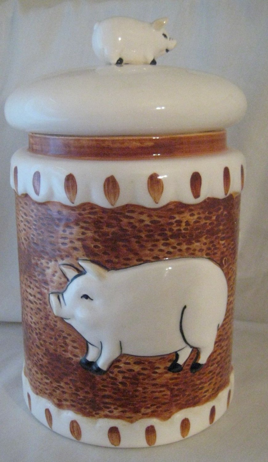 WHIMSICAL PIG Canister Ceramic Taste Setter Towle Sigma About 10" Tall