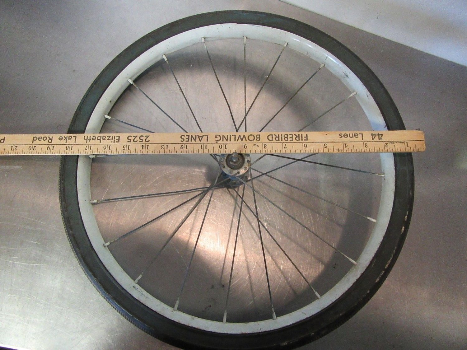 Hard Rubber Solid Metal Rim Bicycle Buggy Trike Wagon Wheel 19-20" Vintage