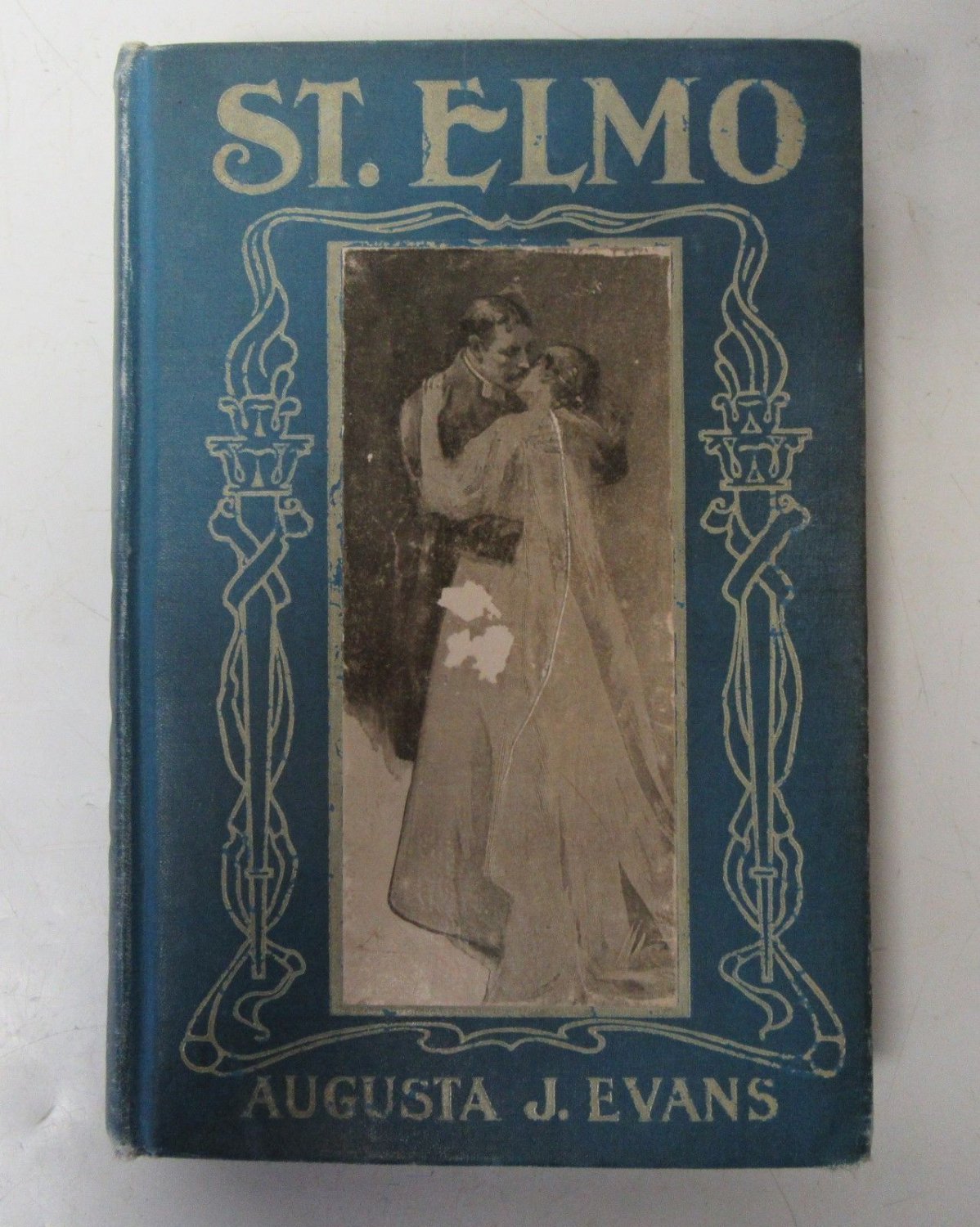 Vtg Book St. Elmo by Augusta J. Evans circa 1900's Blue Cover Board