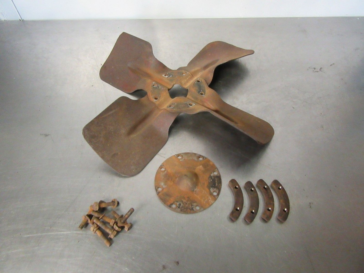 Farmall Cub IHC Fan Blade, Clamp Plates with Bolts. Original