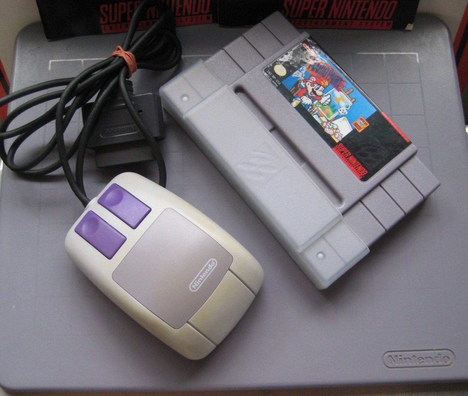 Nintendo SNES Mario Paint Game, Mouse and PAD and Both Manuals