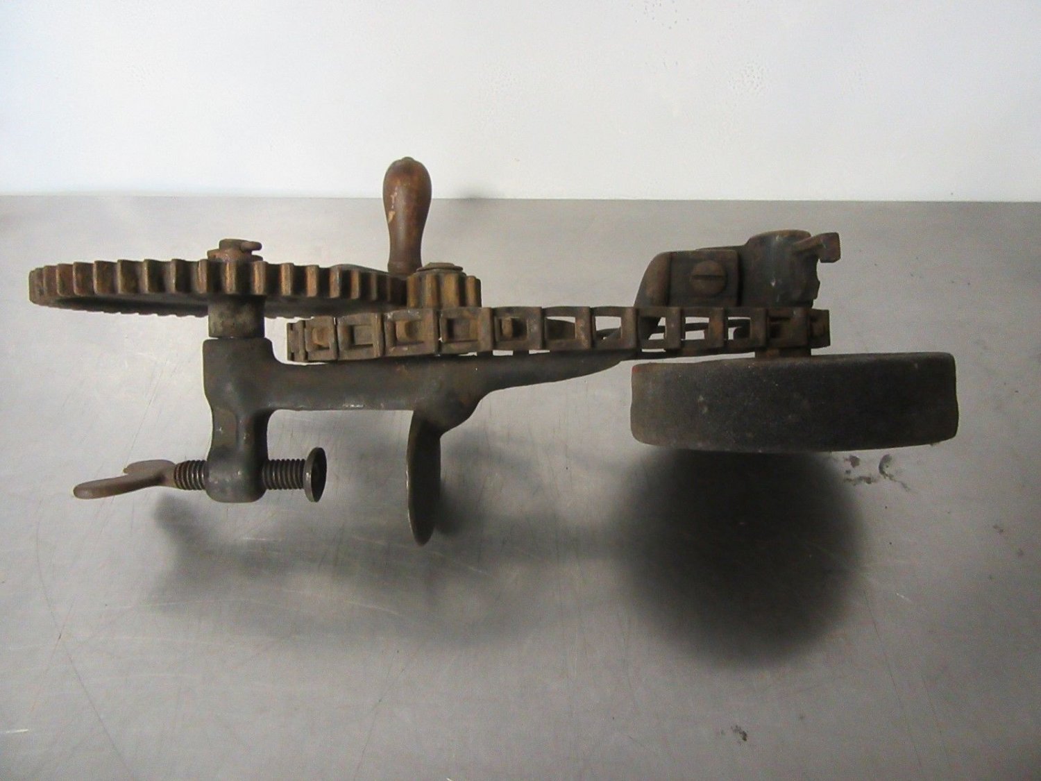 2 Antique Tool Grinders Chain Driven Hand Crank Sharpener Blacksmith ...