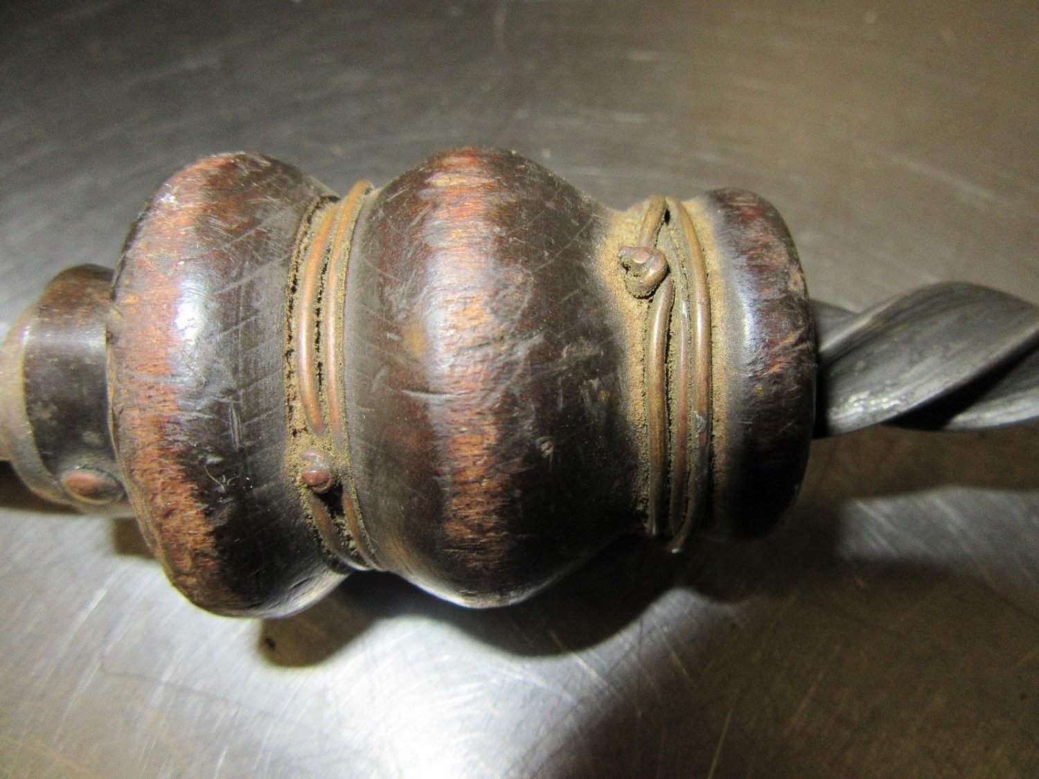 Brace Push Drill Screwdriver A. H. Reid's Philly PA Wood 1881 with One Bit