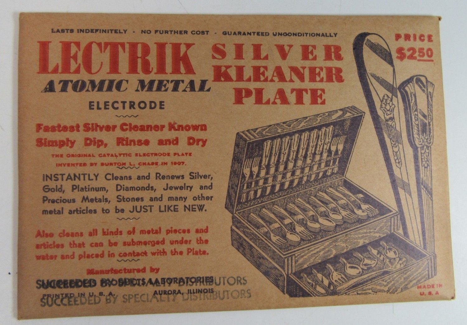 Silver Cleaning Plate Lectric Kleaner Plate N.O.S. Atomic Metal Vintage