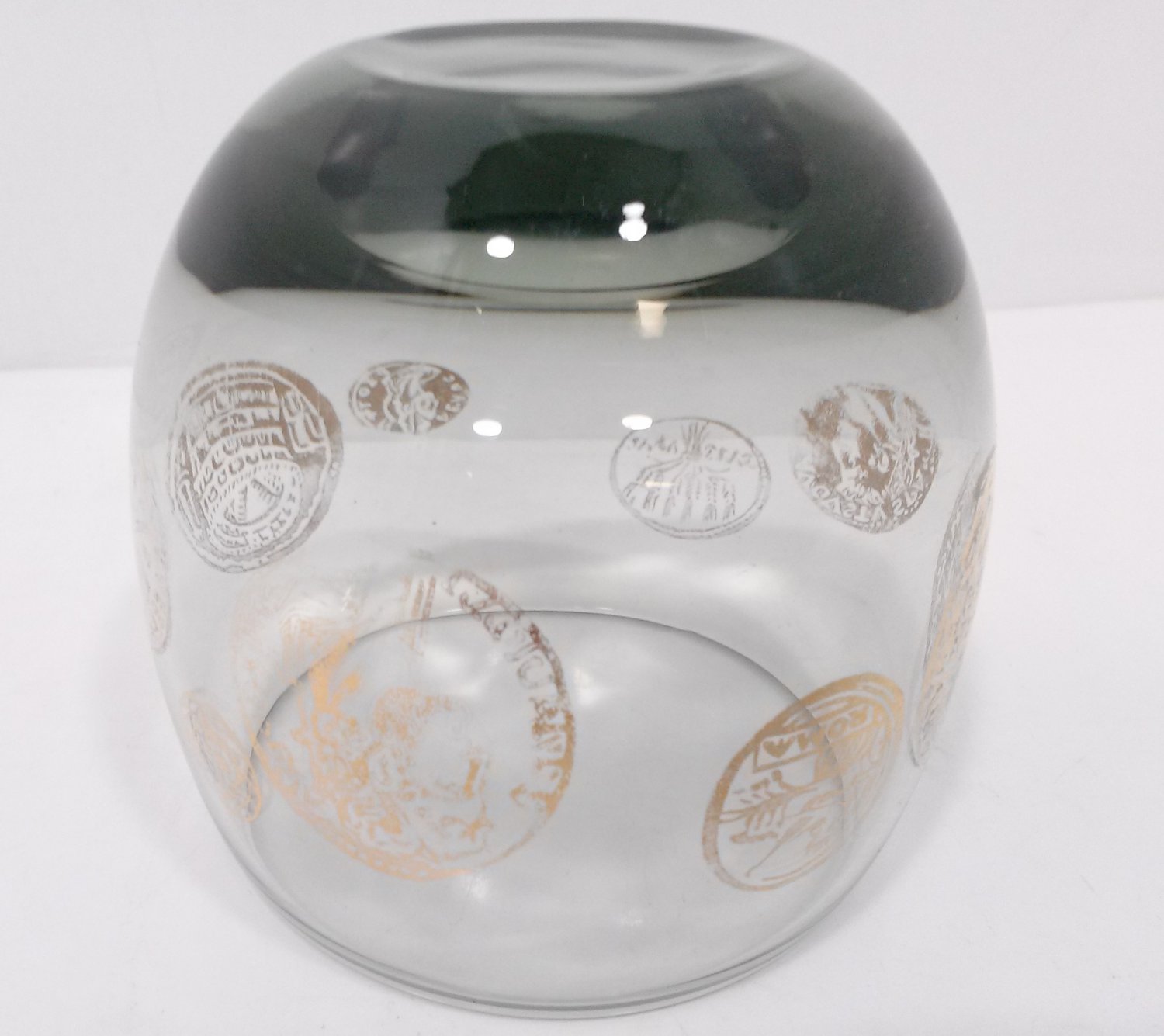 Mid Century FEDERAL GLASS Roly Poly GOLD COIN Tumbler