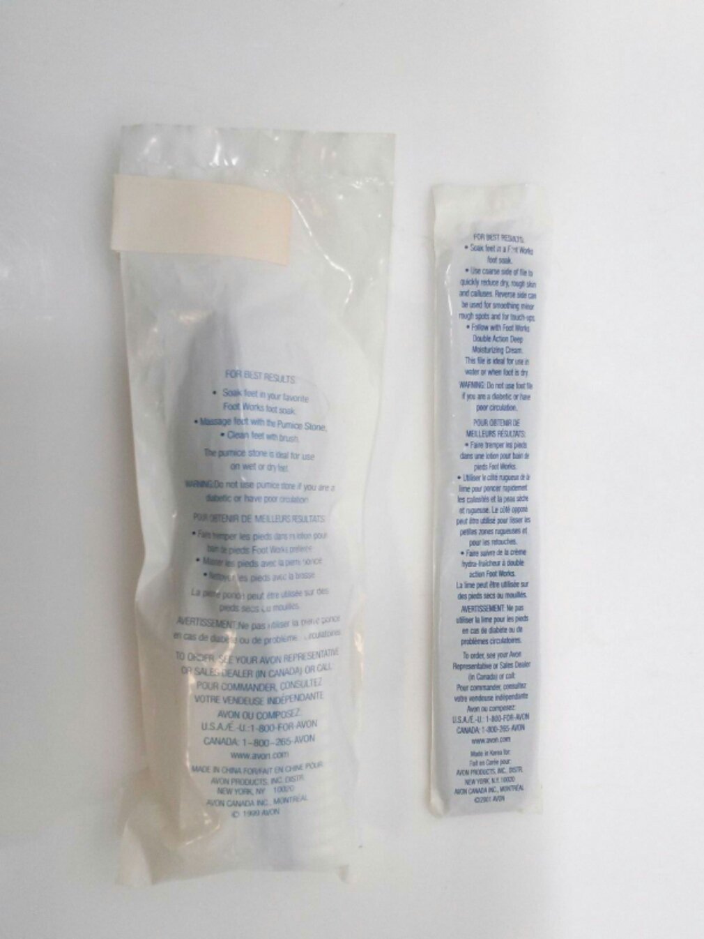 AVON FOOT WORKS DOUBLE ACTION BRUSH & PUMICE STONE & Foot File