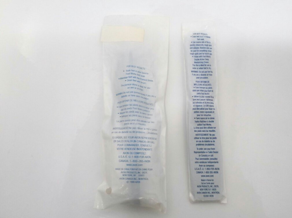 AVON FOOT WORKS DOUBLE ACTION BRUSH & PUMICE STONE & Foot File