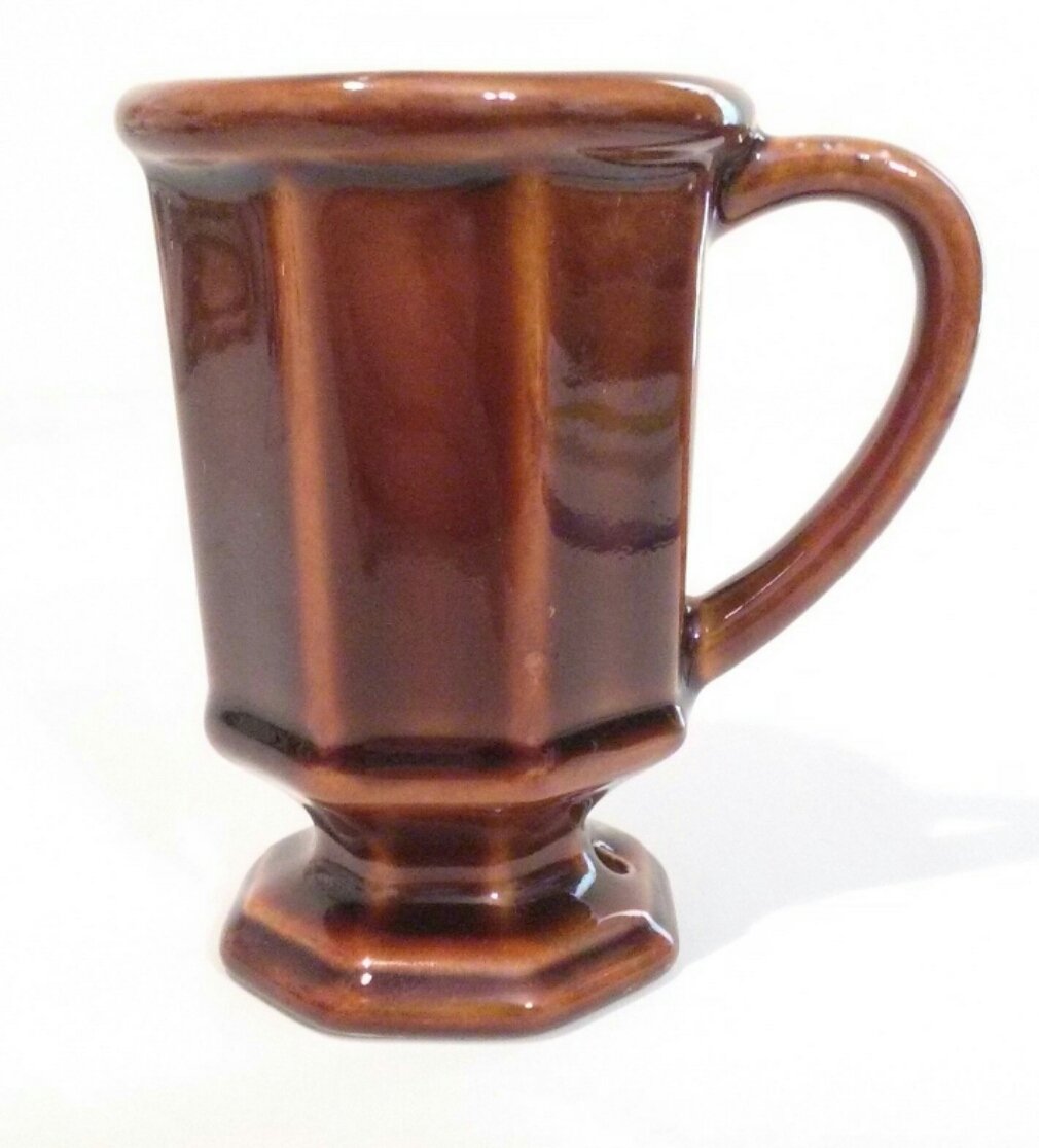 Chefsware USA Brown Octagon Footed Coffee Cup/Mug Restaurant Ware 6oz