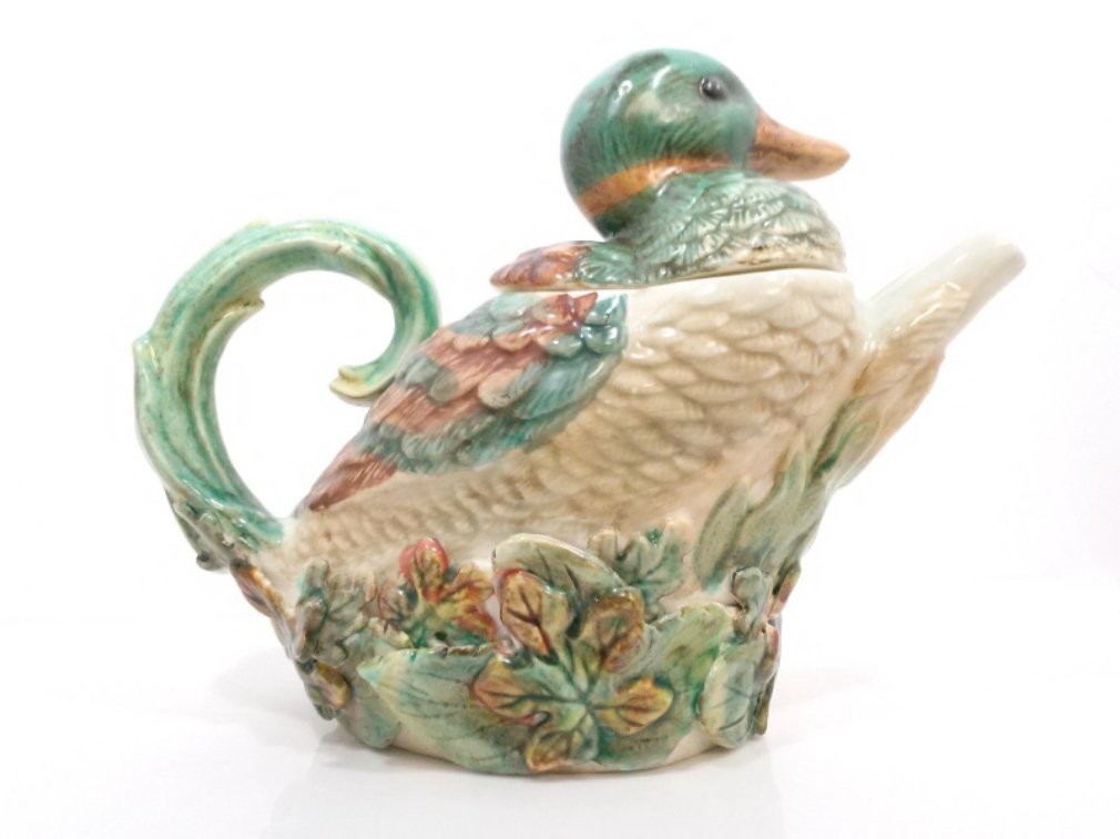 Duck Mallard Pacific Rim Teapot Handpainted Made In China