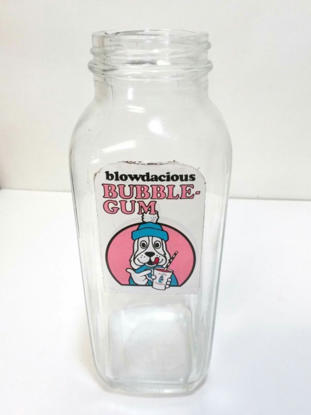 Slush Puppie Blowdacious Bubble Gum Snow Cone Syrup Glass 7" Bottle Jar ...