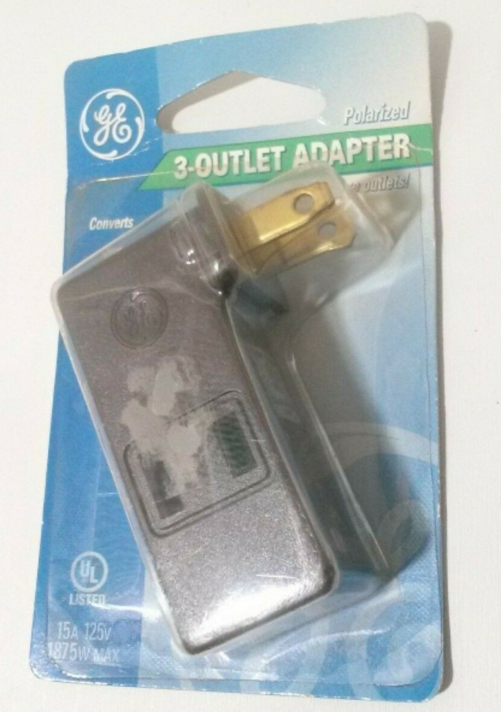 GE 3 Outlet Polarized Tap Side Outlets Brown - GE 54187