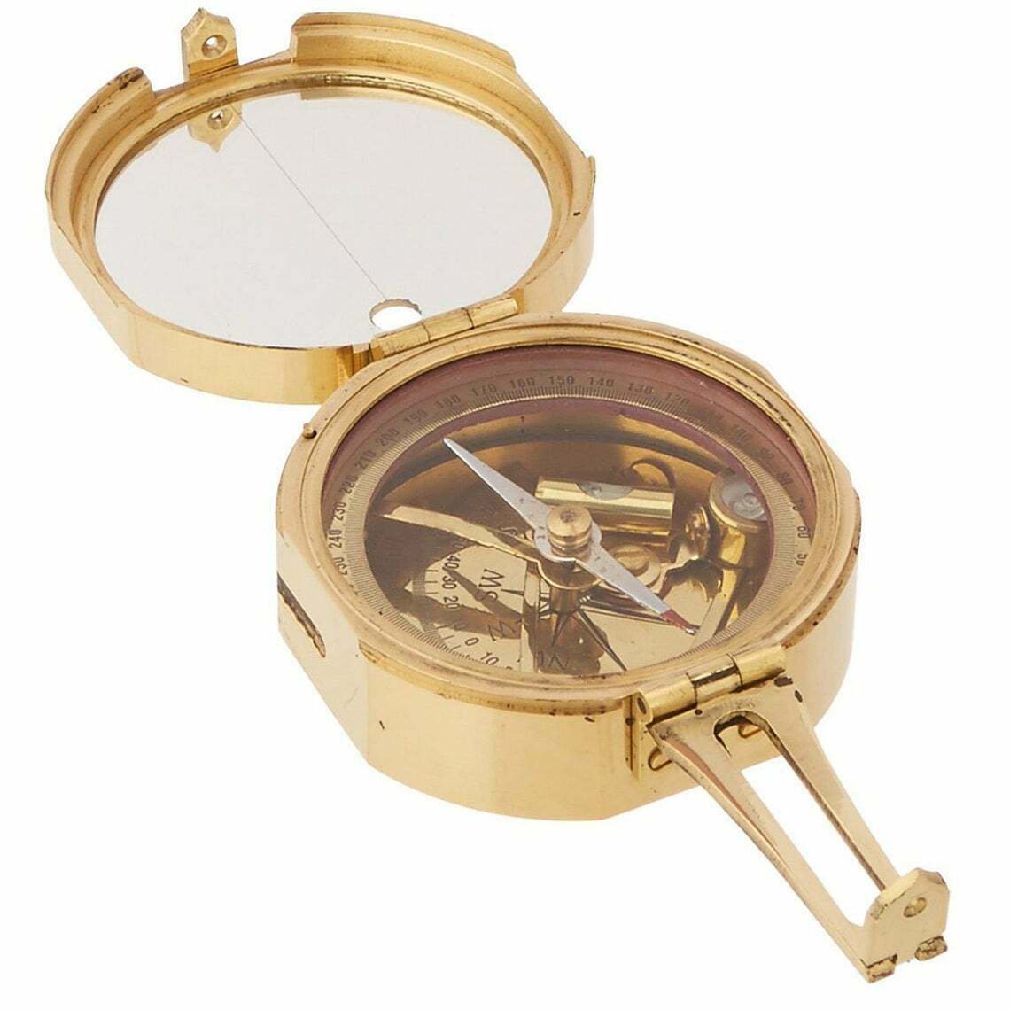 Shiny Brass Brunton Heavy Compass with Wooden Box collectible gift