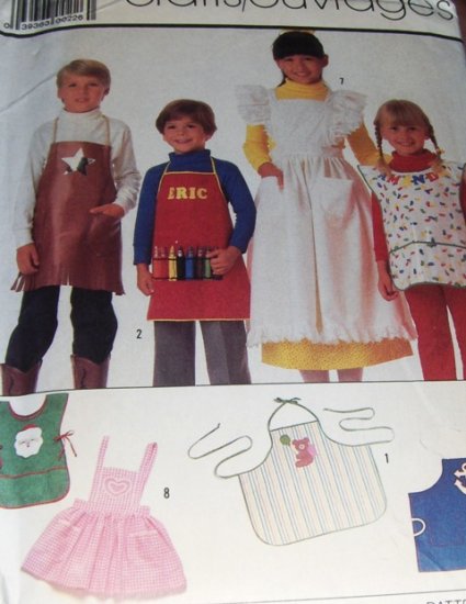 Children's Apron Pattern Pinafore Chefs Simplicity Sewing Crafts 7875 ...