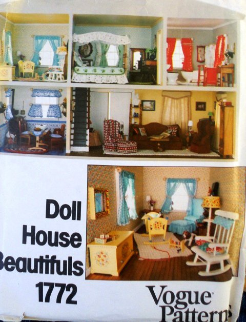 Vogue 1772 Doll House Sewing Pattern Curtains, Rugs, Tablecloth, sofa ...