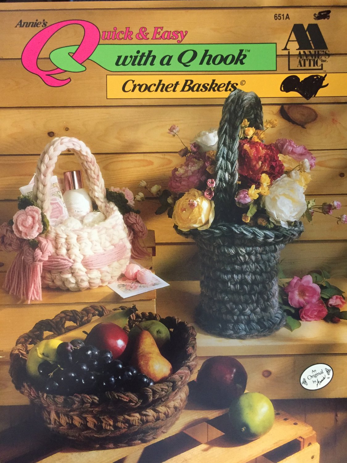 Annie's Attic 651A Quick & Easy with a Q Hook Crochet Baskets