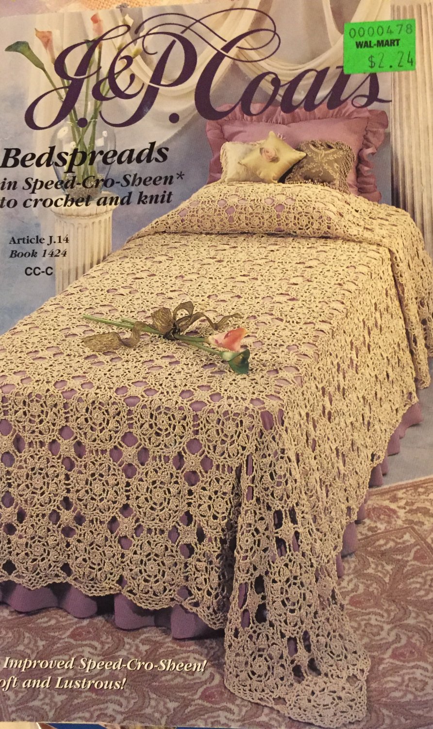 J P Coats Crochet booklet BEDSPREADS in Speed-Cro Sheen to crochet and ...