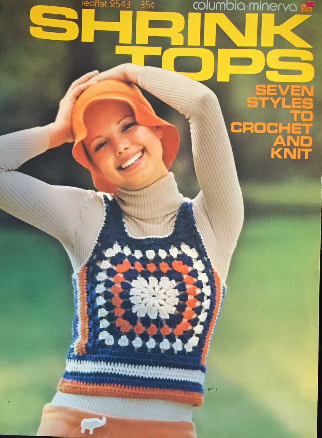 Shrink Tops Granny Square vests Columbia Minerva 2543 1970's Knitting ...