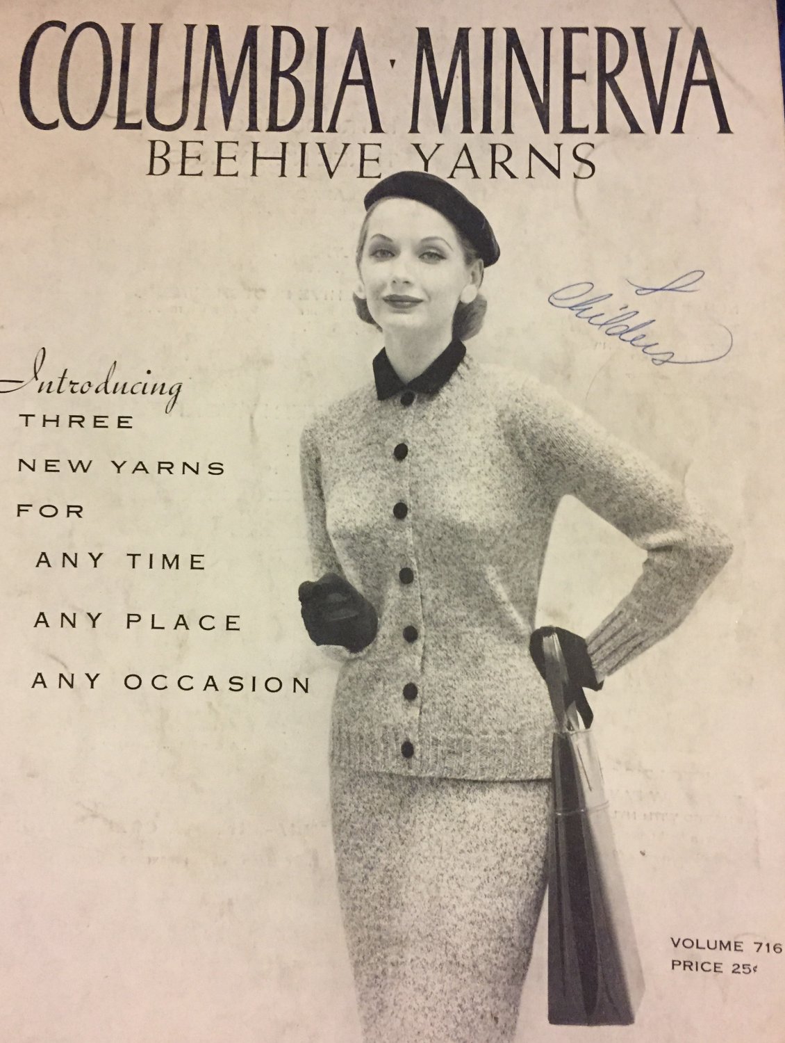 Vintage Knitting Pattern Columbia Minerva Beehive Yarns Volume 716