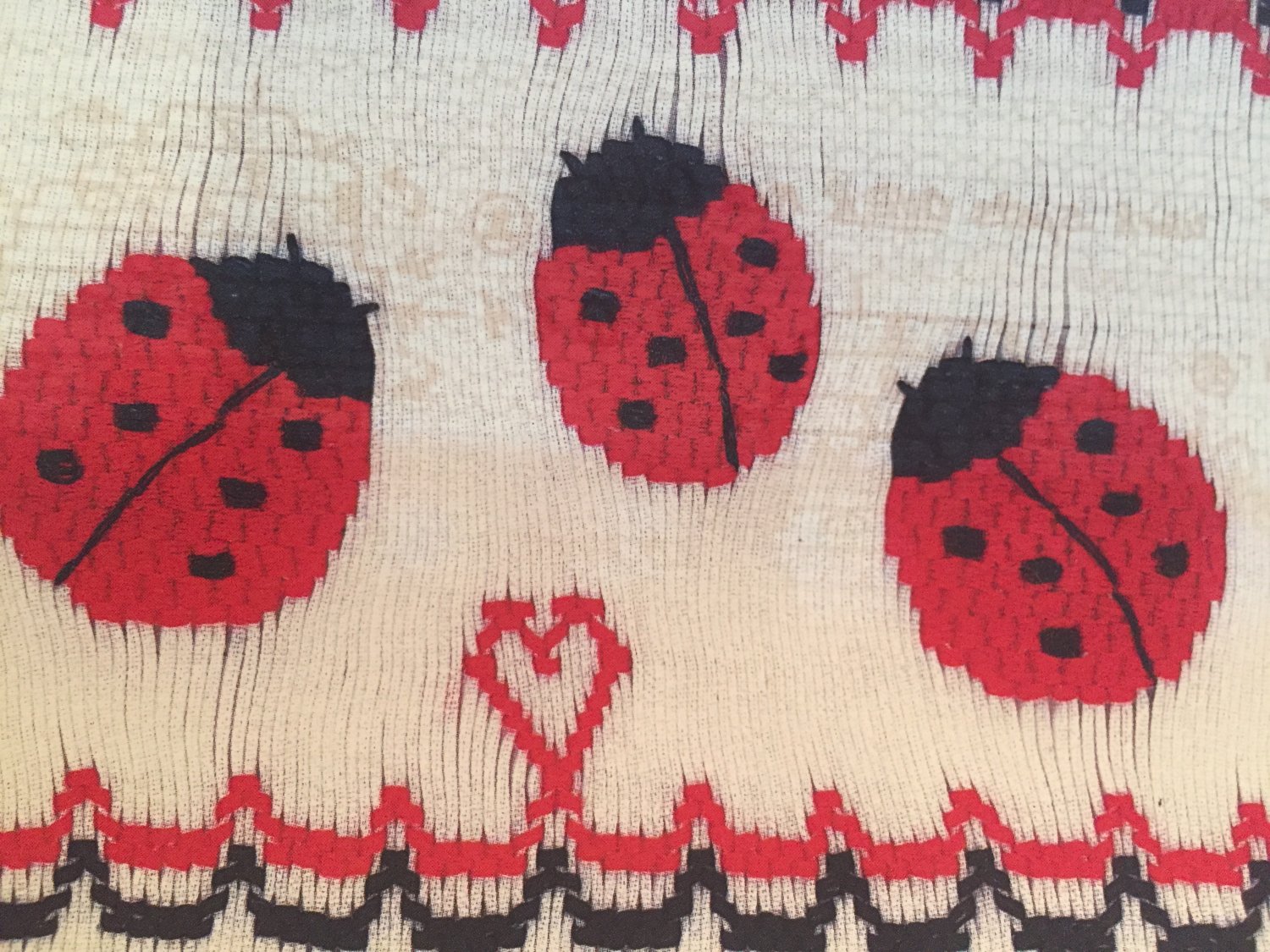 Ladybug Family Smocking plate Ellen McCarn 10207