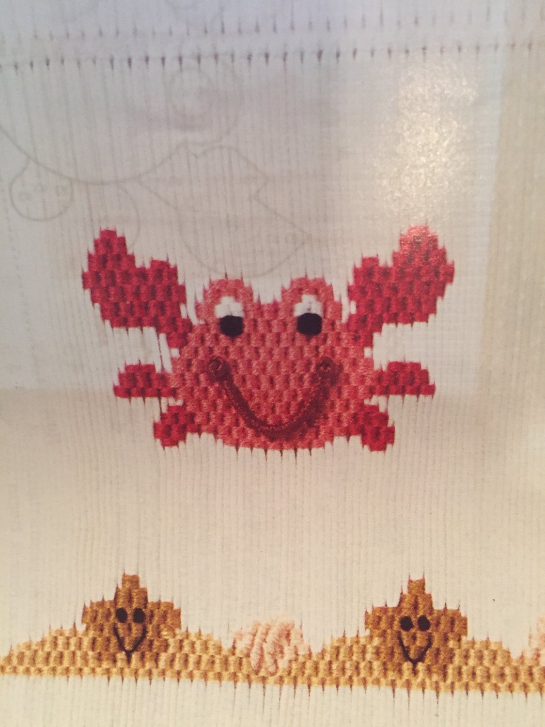 Crab Happy Smocking plate 111 Little Memories