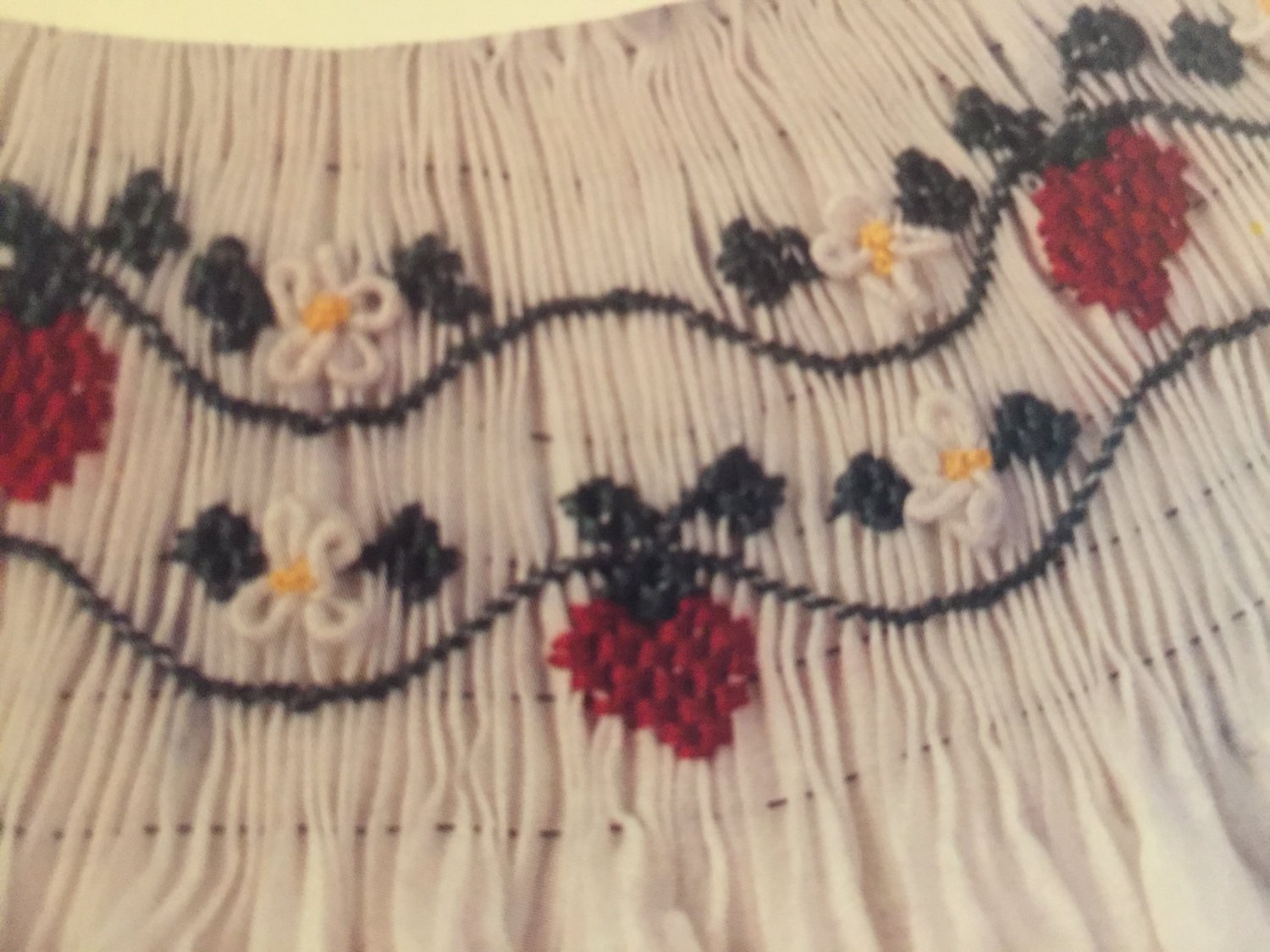 Joan's Strawberry Collar Smocking plate Lou Anne Lamar